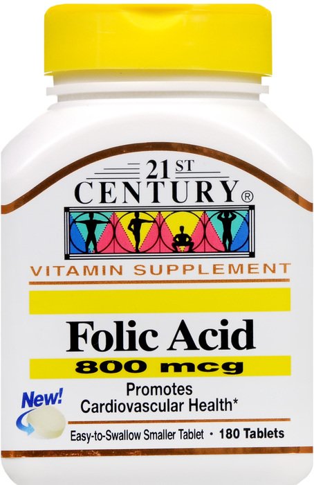 Case of 24-Folic Acid 800Mcg Tab 180Ct Tab 800Mcg 180 By 21st Century USA