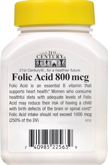 Case of 24-Folic Acid 800Mcg Tab 180Ct Tab 800Mcg 180 By 21st Century USA