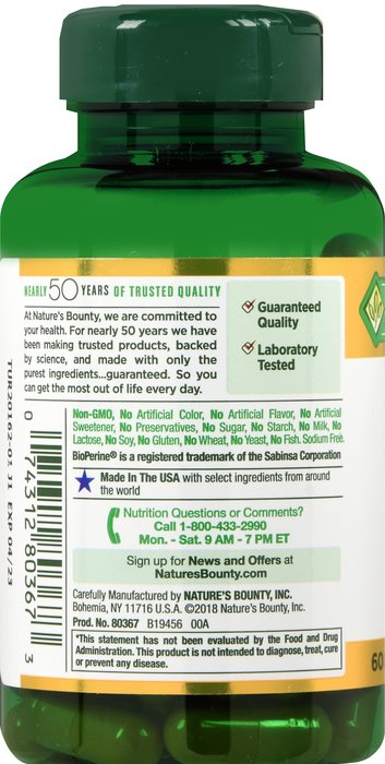 Case of 24-Turmeric 1000 mg Capsule 1000 mg 60 By Nature's Bounty USA