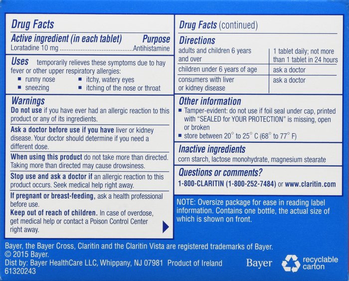 Claritin 10 Mg 24Hr Tablet 10 Mg 30 By Bayer Corp/Consumer Health USA
