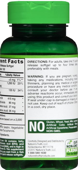 Cod Liver Oil Soft Gel 100 By Windmill Health Products USA