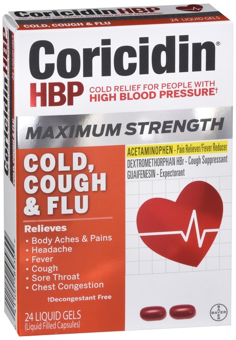 Coricidin Max Multi Cold Flu Liqgel Liqui-Gels 24 By Bayer Corp ...