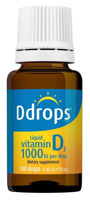 Case of 24-Ddrops Vit D Drops 1000IU 0.17 oz By Ddrops Company USA