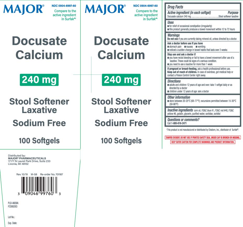 Docusate Calcium 240 mg Soft Gel 240 mg 100 By Major Pharma USA Gen Colace