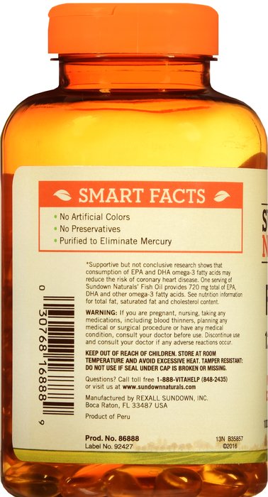 Fish Oil 1200 mg Softgel Soft Gel 1200 mg 100 By Nature's Bounty USA