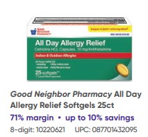 Pack of 12-Good Neighbor Pharmacy All Day Allergy 10mg Softgel Capsules ...
