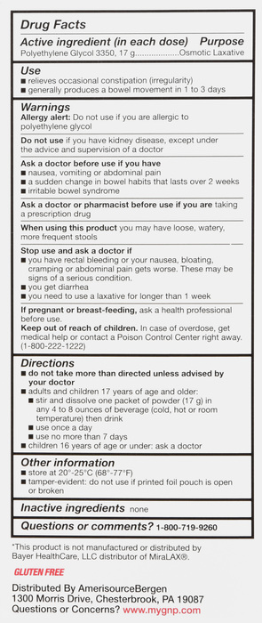 Pack of 12-GNP Clearlax Peg 3350 17 gm Powder 17 gm 10 By Perrigo-GNP USA