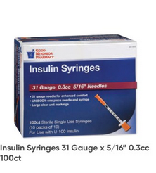 GNP Syringe Short 31Gx .3Cc Syringe 100 By Trividia Health /GNP USA