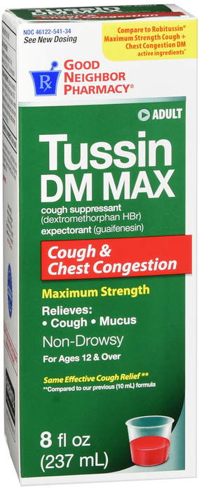 Pack of 12-GNP Tussin DM Max Strength Liquid 8oz Liquid 8 oz By Perrigo ...