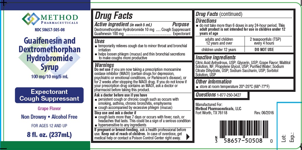Guaifenesin Dm Syrup 100-10 Mg 237 Ml By Method Pharma Gen Robitussin Dm
