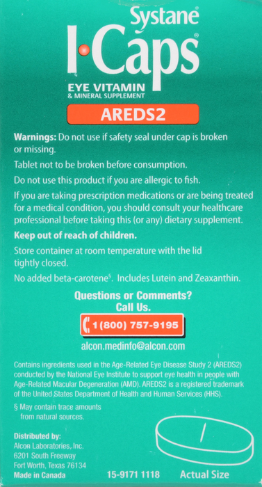 Icaps Areds2 Tab 60 By Alcon Vision Care Grp USA