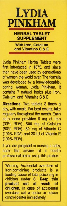 Lydia Pinkhams Herbal Tablet 150 By Emerson Healthcare USA