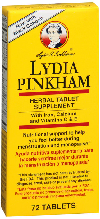 Pack of 12-Lydia Pinkham Herbal Supplement Tablets 72ct