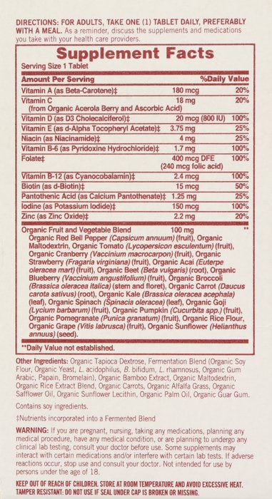 Multi Vit Adult Well Org nc Tab 30 By Nature's Bounty USA