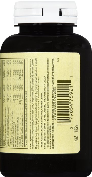 Multivitamins Child Chewable + C Dino Tab 100 By National Vitamin Co USA