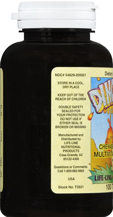 Multivitamins Child Chewable + C Dino Tab 100 By National Vitamin Co USA