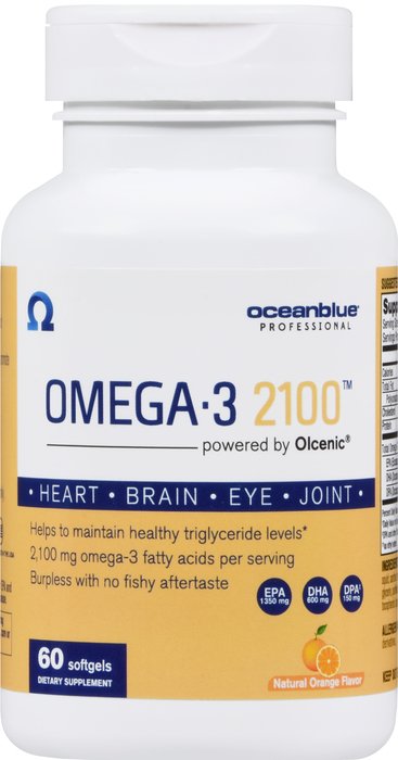 OceanBlue Omega-3 2100 Softgels Natural Orange Flavor 60 EA