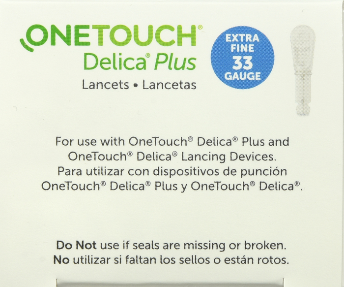 Case of 24-One Touch Delica Plus Lancet 33G Lancet 100 By Lifescan USA