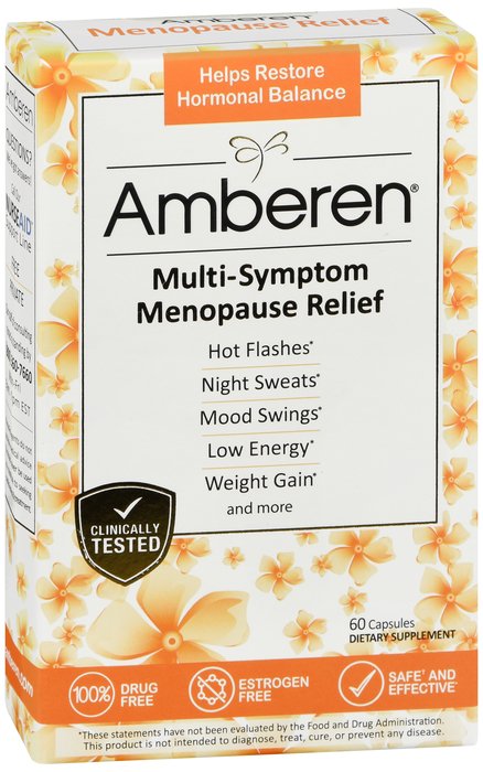 Pack of 12-Amberen-M Sym Menopause Relief Capsule 60 By Biogix USA