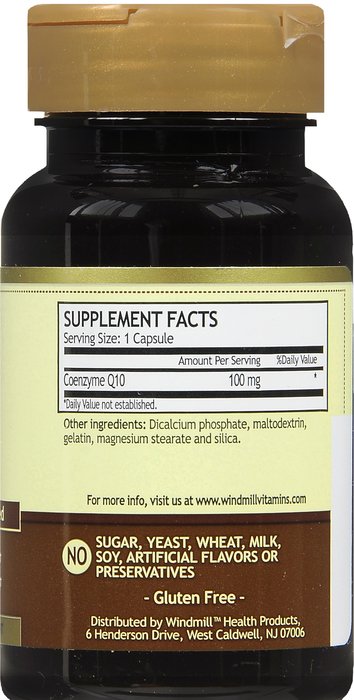 Pack of 12-Coq10 100 mg Capsule 100 mg 45 By Windmill Health Products USA