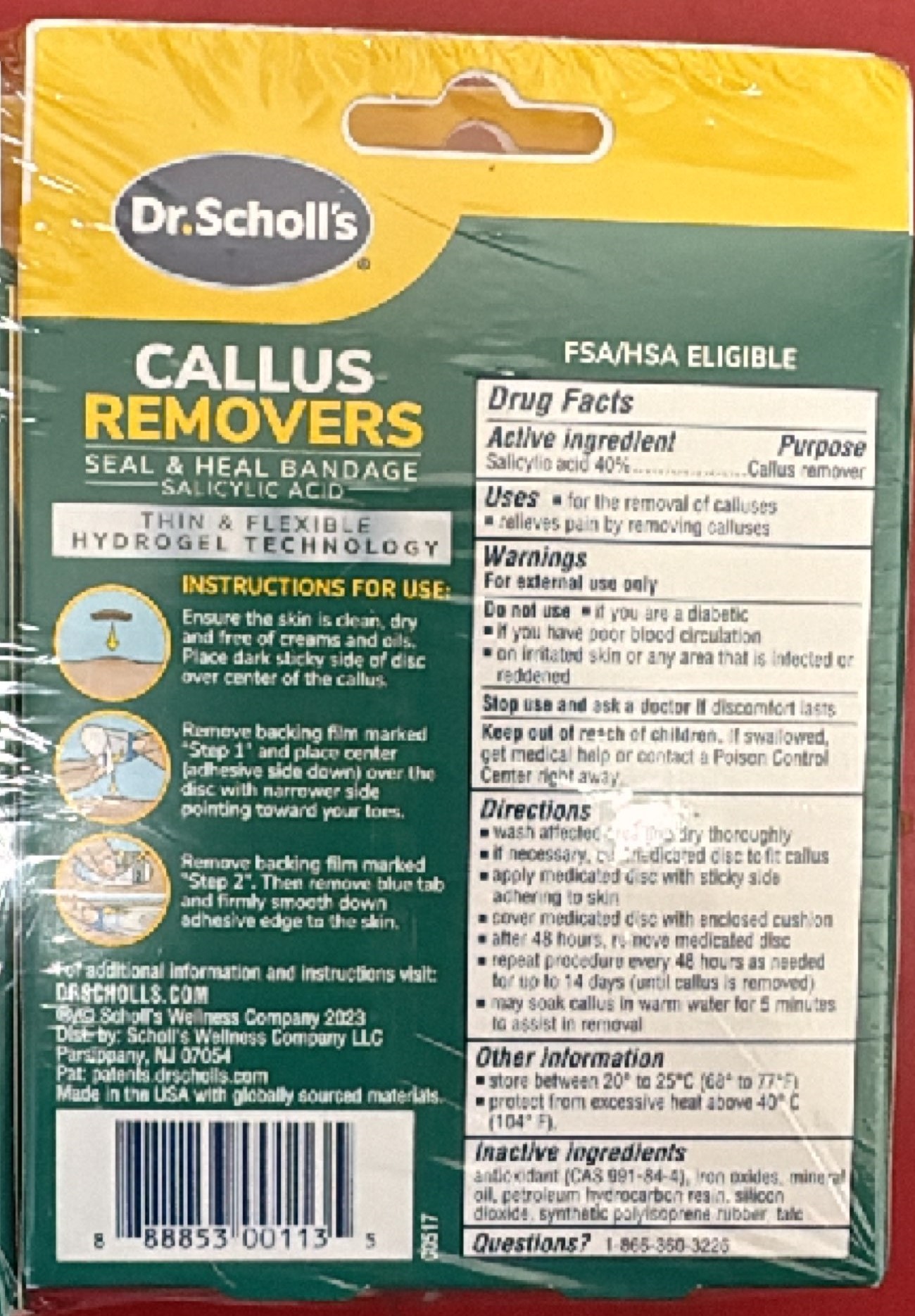 Callus Remover Seal & Heal Bandage 4 CT By Emerson/DR Scholls USA