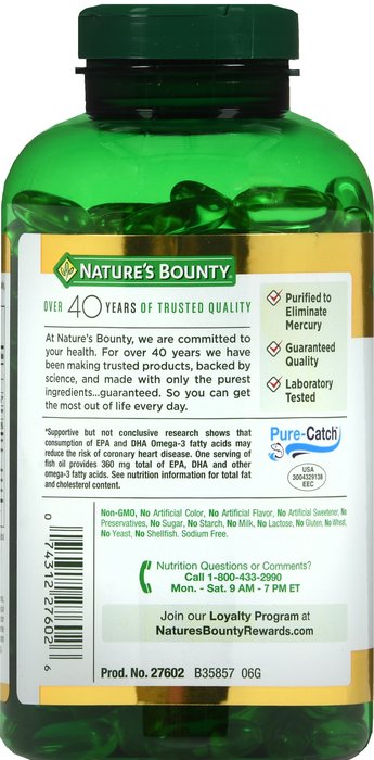 Pack of 12-Fish Oil 1200 mg Softgel Soft Gel 1200 mg 320 By Nature's ...