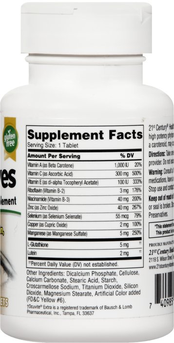 Pack of 12-Healthy Eyes Extra Tab 50 By 21st Century USA