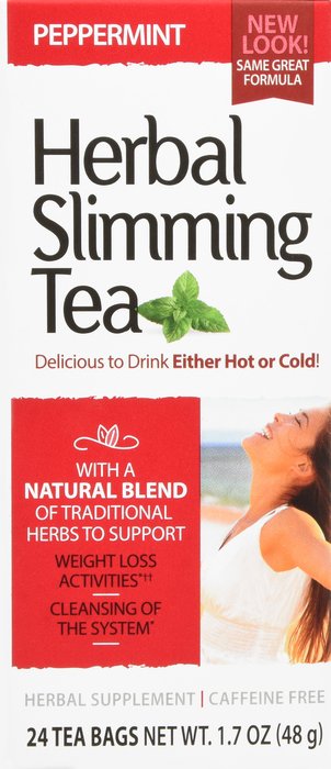 Pack of 12-Herbal Slimming Tea Peppermint Bag 24 By 21st Century USA