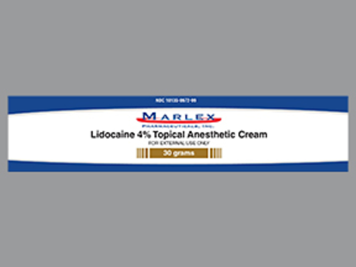 Pack of 12-Lidocaine 4% Cream 30 gm By Marlex Pharmaceuticals USA