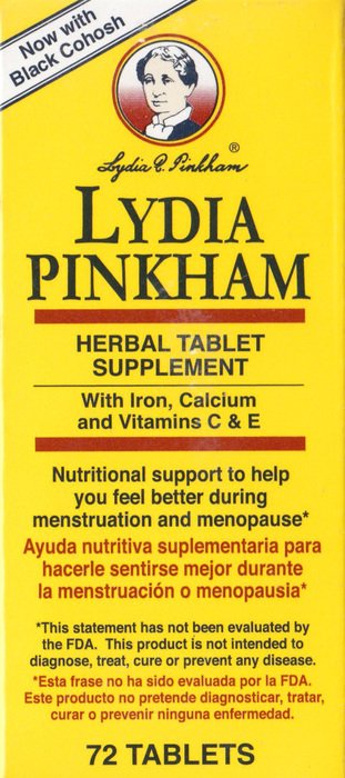 Pack of 12-Lydia Pinkham Herbal Supplement Tablets 72ct