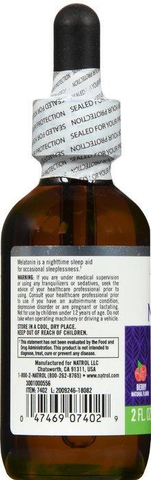 Pack of 12-Melatonin 1 mg Liquid 1 mg 2 oz By Natrol USA