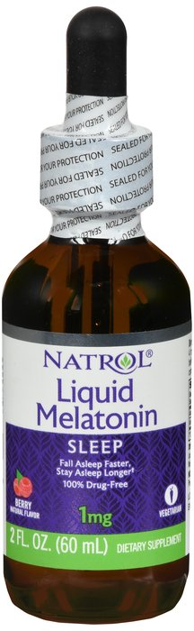 Pack of 12-Melatonin 1 mg Liquid 1 mg 2 oz By Natrol USA