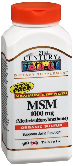 Pack of 12-MSM 1000 mg Tab 21St Century Tab 1000 mg 180 By 21st Century USA