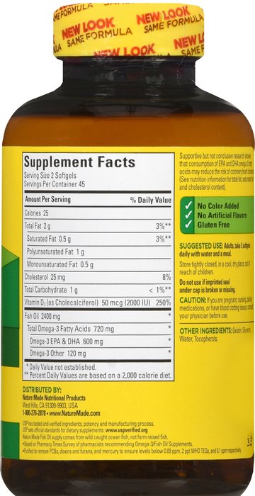 Pack of 12-Nature Made Fish Oil Plus Vitamin D Gelcap Liqui-Gels 90 By ...