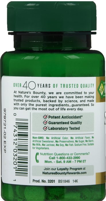 Pack of 12-Selenium 200Mcg Tablet 200Mcg 100 By Nature's Bounty USA