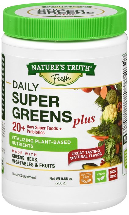 Pack of 12-Super Greens + Org an Pwdr 9.88oz Nat Tru Powder 9.88 oz By ...
