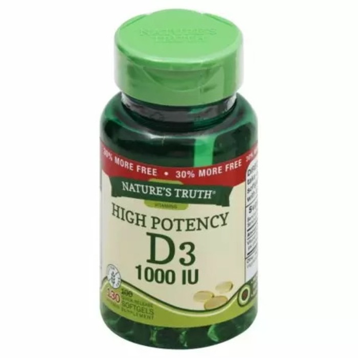 Case of 24-Vit D3 1000IU Softgel 100+ Nat Truth Soft Gel 130 By Rudolph ...