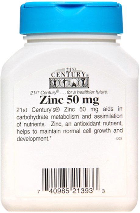 Pack of 12-Zinc 50 mg Chelated Tab 50 mg 110 By 21st Century USA