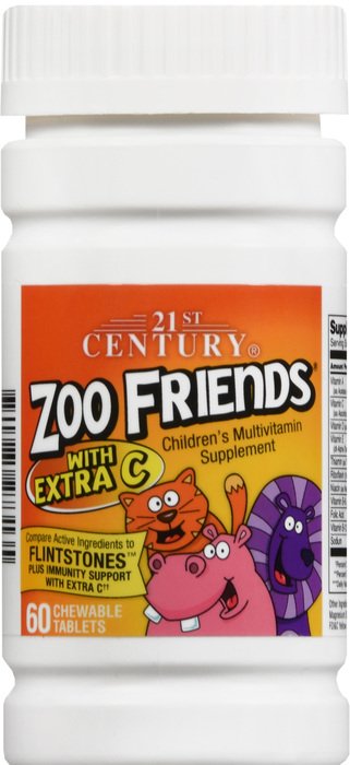 Pack of 12-Zoo FrienDS Extra C Chewable 60 By 21st Century USA