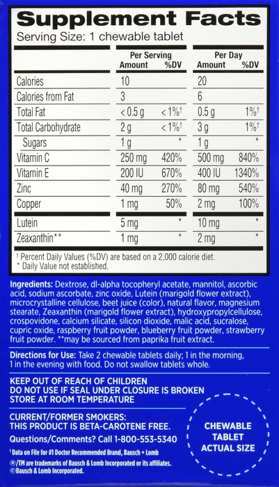 Bausch + Lomb PreserVision AREDS 2 Eye Vitamin & Mineral Supplement ...