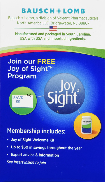 Bausch + Lomb PreserVision AREDS 2 Eye Vitamin & Mineral Supplement ...