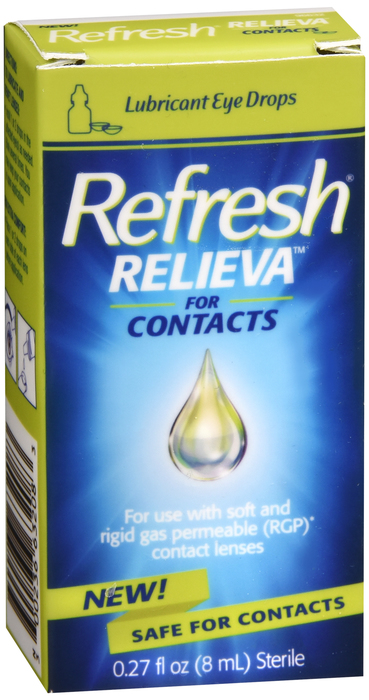 Pack of 12-Refresh Relieva For Contact Lense Eye Drops 8 ml By Allergan USA