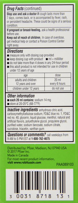 Pack Of 12-Robitussin Adult Nighttime Cough DM Liquid Maximum Strength 4 OZ