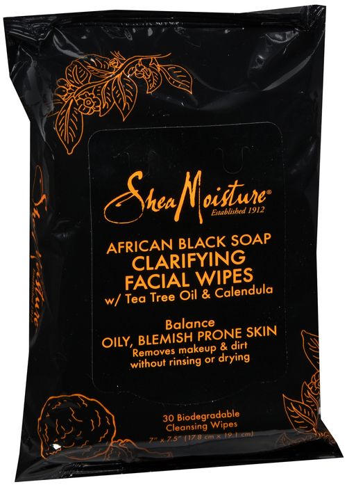 Pack of 12-Shea Moisture Black Facial Wipes 30 By Unilever Hpc-USA