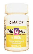 Case of 24-Tab-A-Vite Multi With Iron Tab 100 Tab 100 By Major Pharma ...