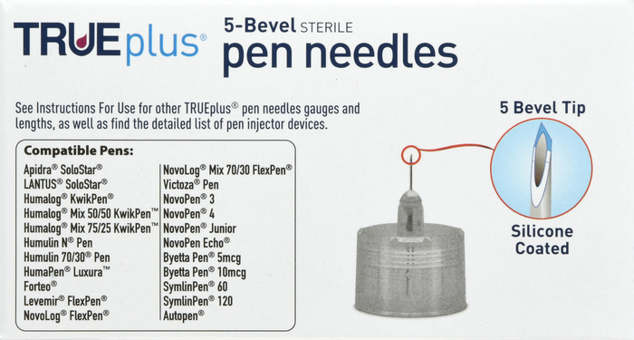 Trueplus 5 Bvl Pen Ndle 29G 12.7 Mm Needle 100 By Trividia Health -OTC USA