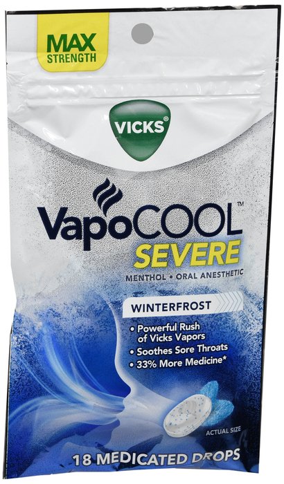 Pack Of 12-Vicks Vapocool Drops Bag Sev Mnthl Lozenge 18 By Procter ...