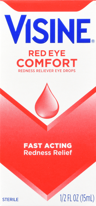 Visine Red Eye Comfort Redness Relief Eye Drops 0.5 oz By J&J Consumer USA