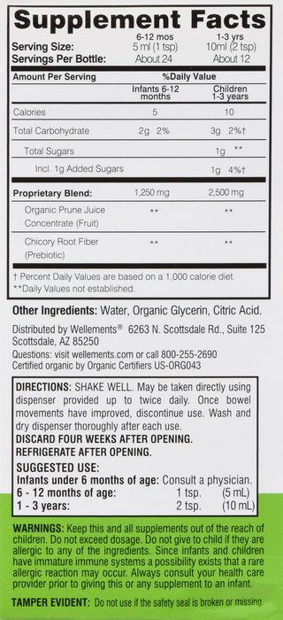 Wellements Baby Constipation Support Liquid 4 oz By Wellements USA