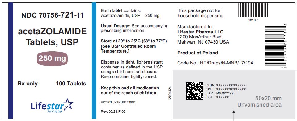 Acetazolamide 250mg Gen Diamox By LIFESTAR PHARMA LLC Gen Diamox